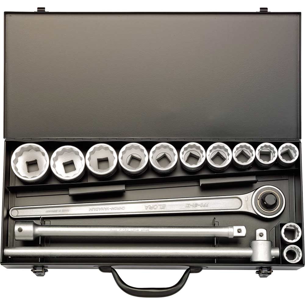 Elora 15 Piece 3 4 Drive Bi Hex Socket Set Imperial Socket Sets