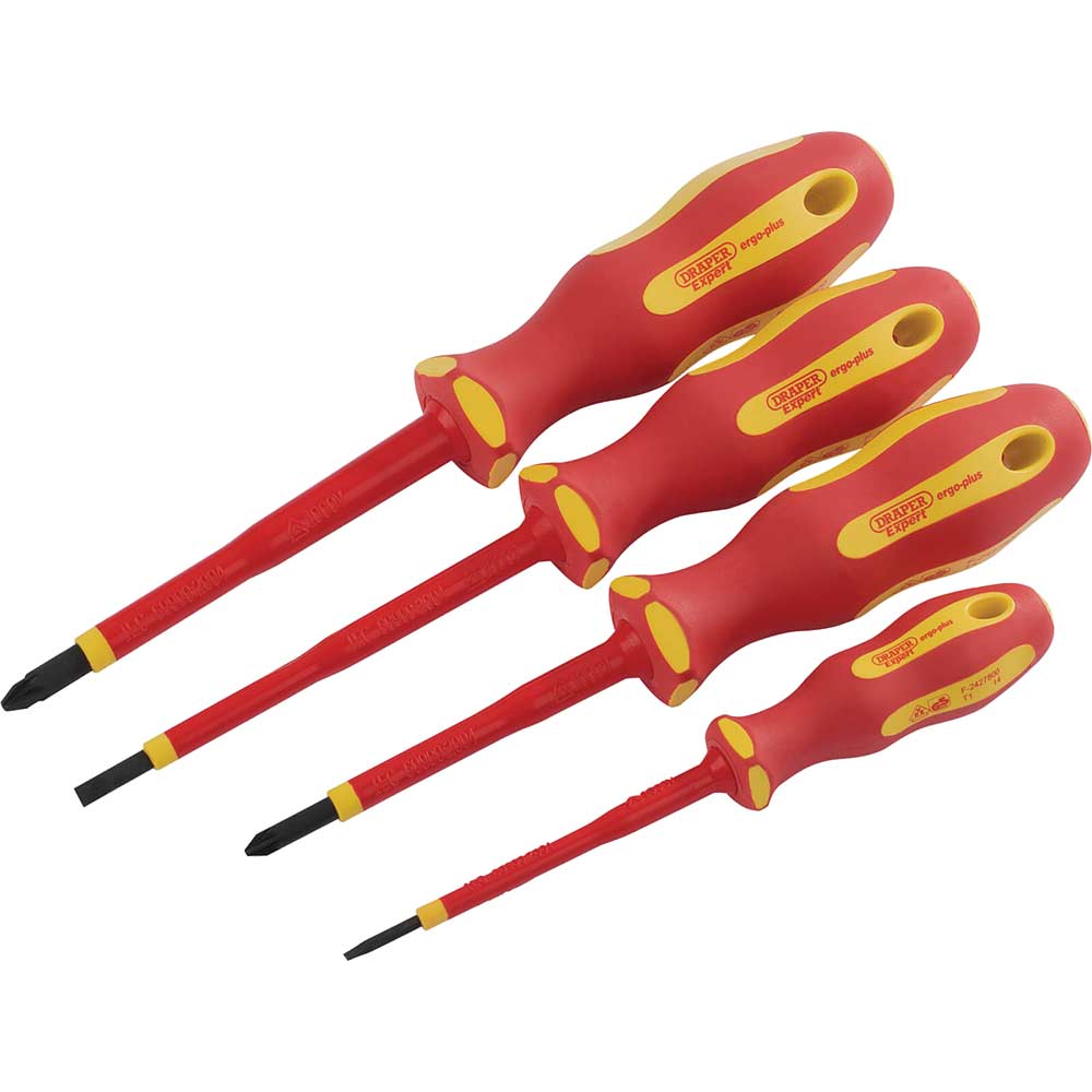 Draper Expert 4 Piece Ergo Plus VDE Insulated Screwdriver Set | Screwdrivers