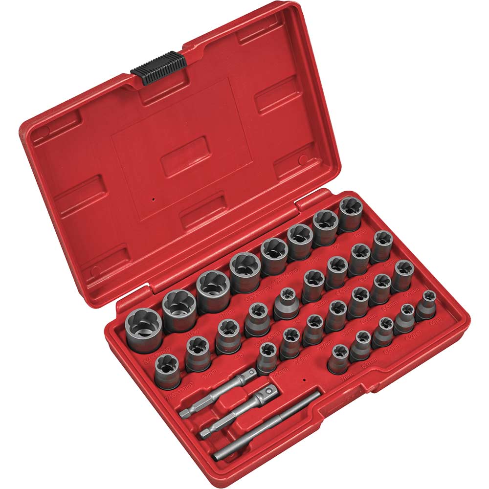 Sealey 32 Piece Bolt & Nut Extractor Set | Screw Extractors