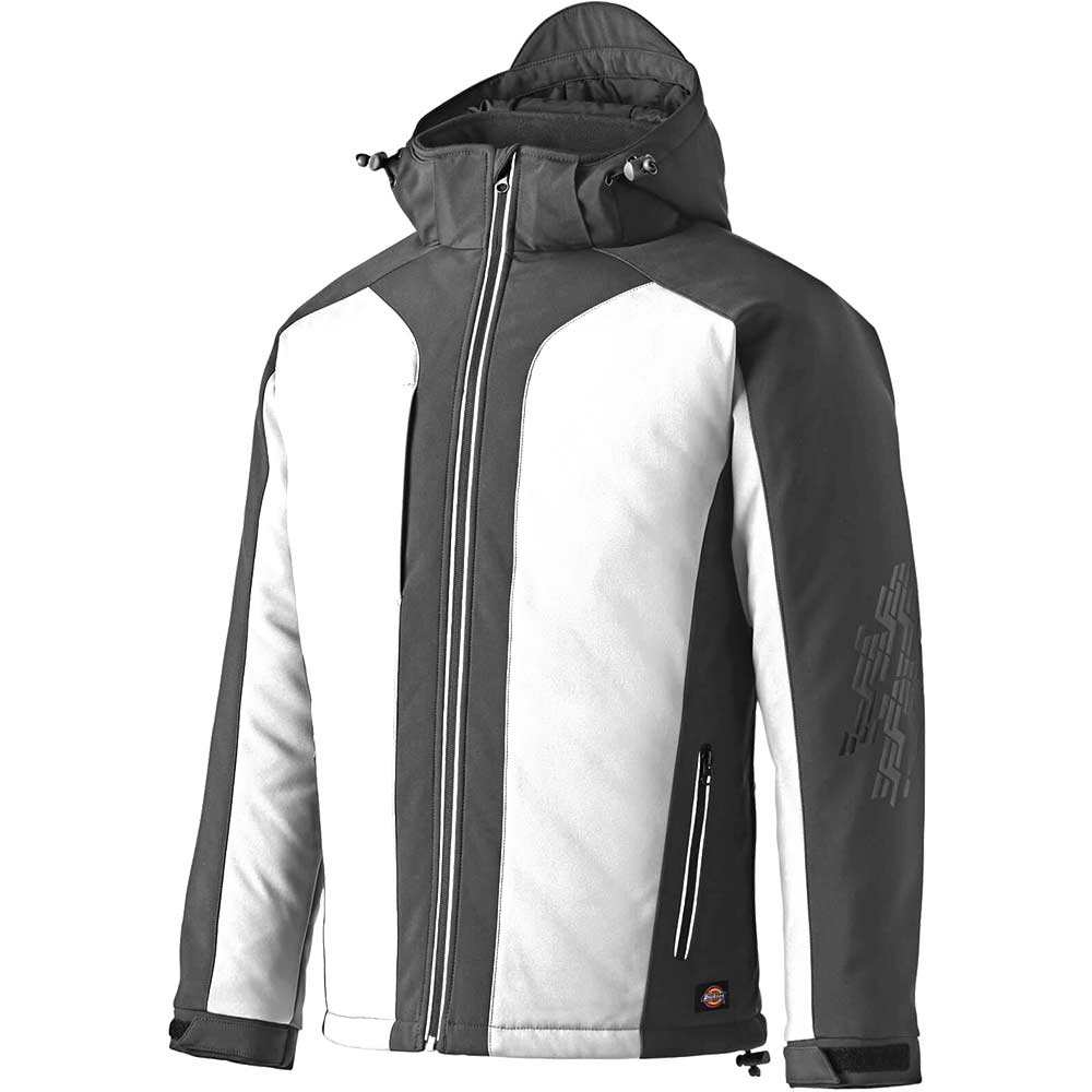 Dickies Mens Winter Softshell Jacket White Grey S