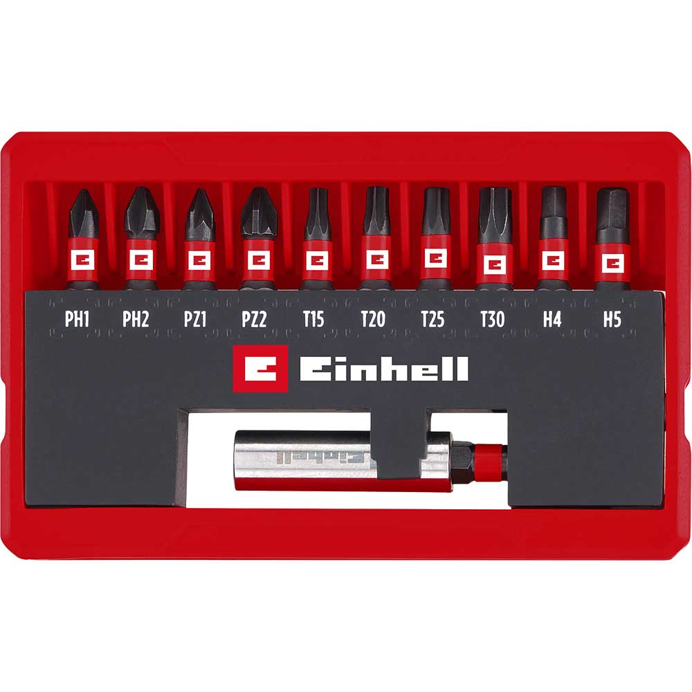 Einhell 11 Piece Impact Screwdriver Bit Set in Pocket Case | Screwdriver Bit Sets