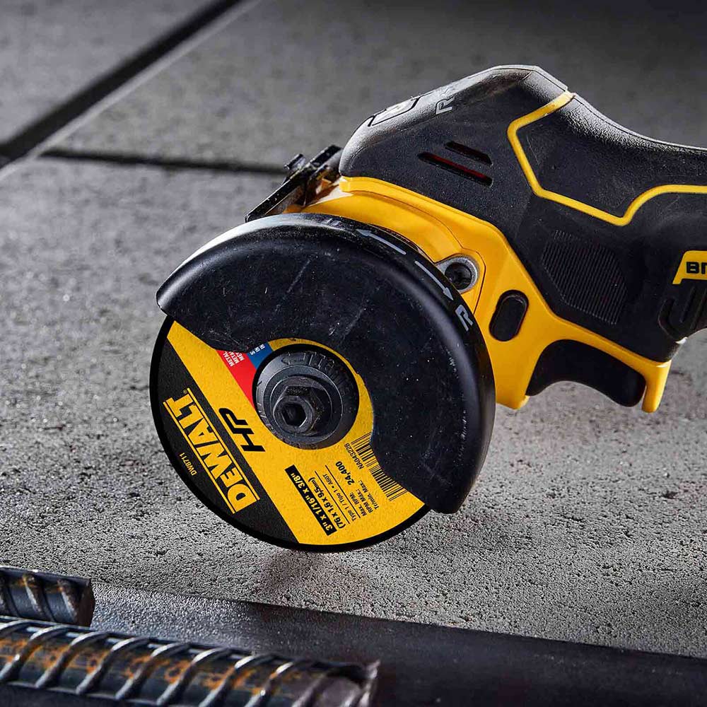 DeWalt DCS438E2T 18v XR Cordless Brushless Mini Grinder Saw 76mm