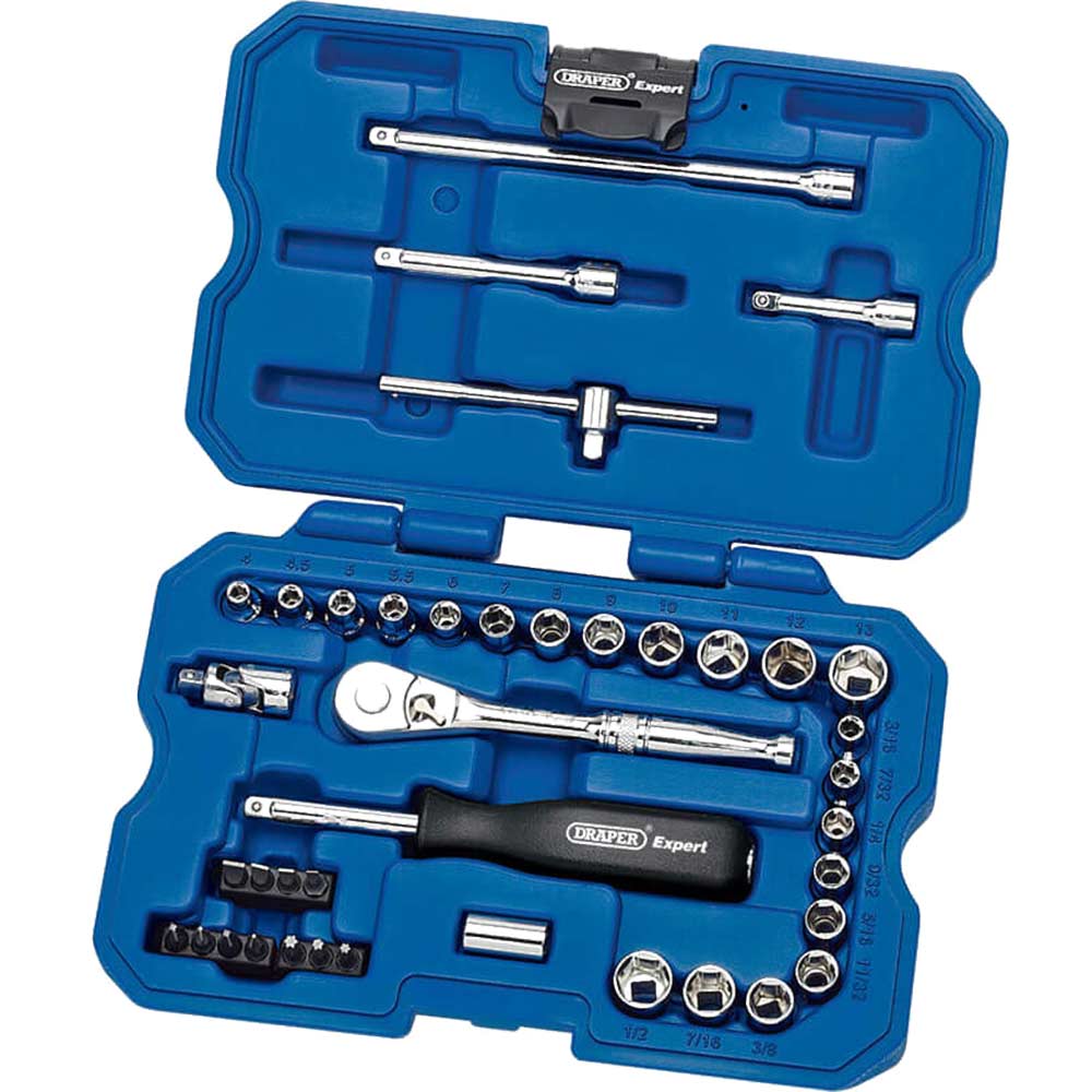 Draper Expert 40 Piece 1/4" Drive Hex Socket and Screwdriver Bit Set ...