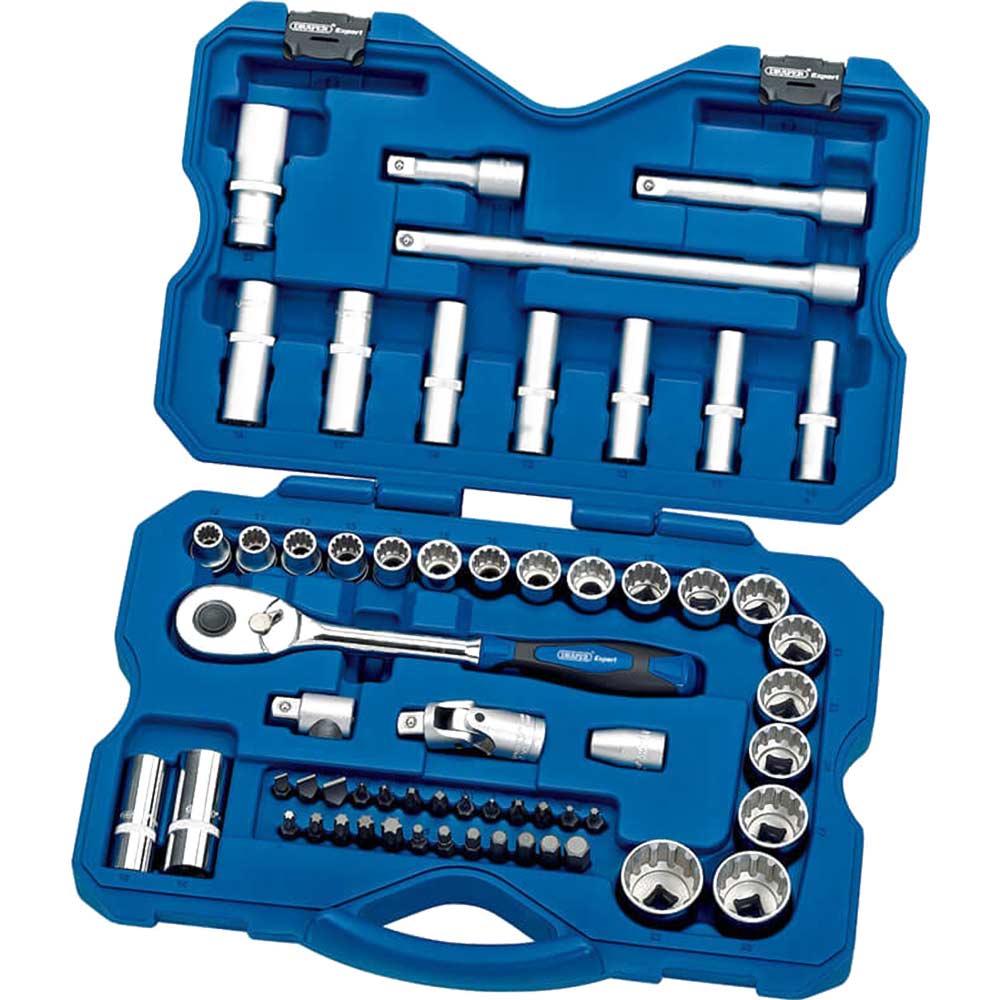 Draper Expert 60 Piece 1/2" Drive Multi Drive Bi Hex Socket and Bit Set ...