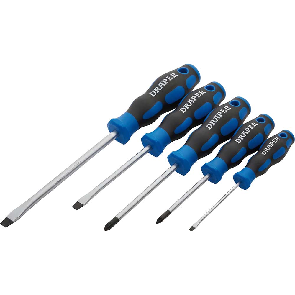 Draper 5 Piece Soft Grip Screwdriver Set | Screwdrivers