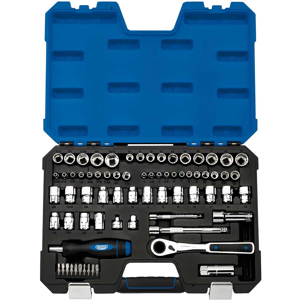 Draper Expert 71 Piece Combination Drive Hex and Go Through Socket Set ...