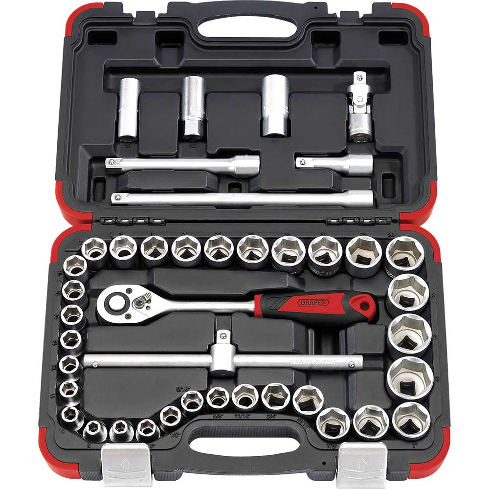 Draper 41 Piece 1/2" Drive Hex Socket Set Metric and Imperial | Socket Sets