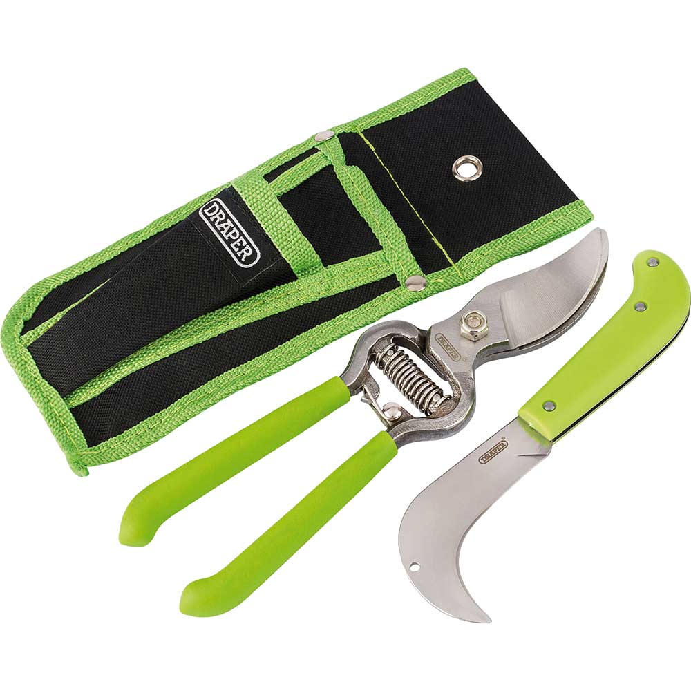 Draper Bypass Secateur and Budding Knife Set | Garden Tool Sets