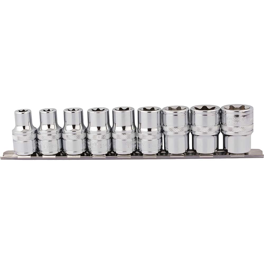 Draper 9 Piece 1/2" Drive Torx Socket Set | Socket Sets