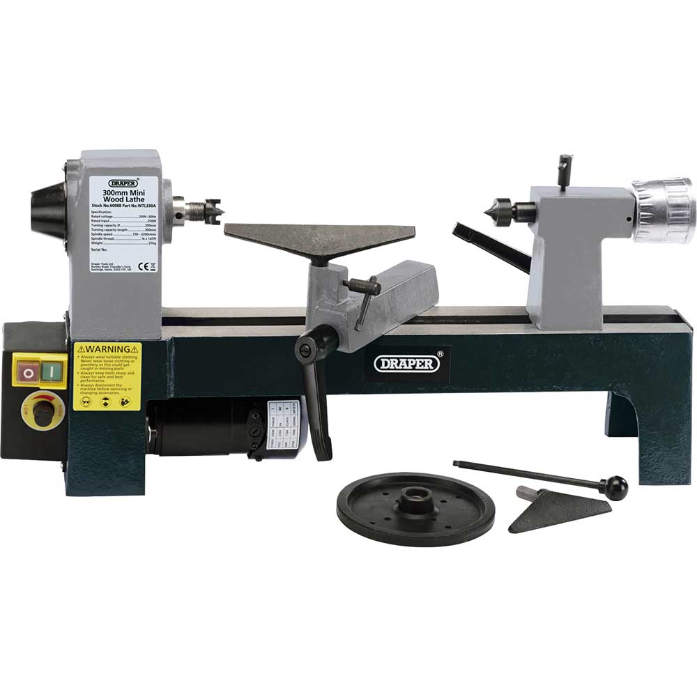 Draper WTL330A Variable Speed Mini Wood Lathe | Wood Lathes