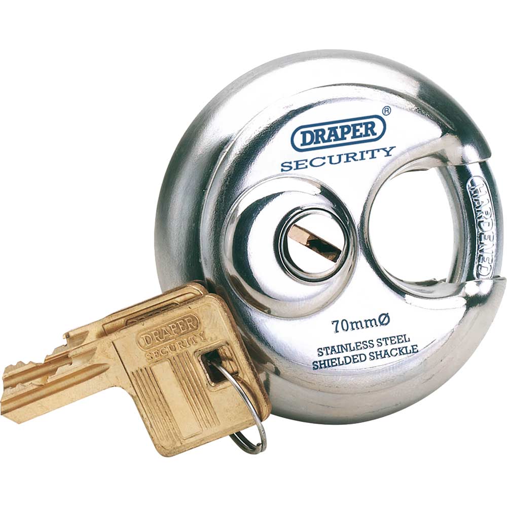 Yale Stainless Steel Disc Padlock 70mm Standard