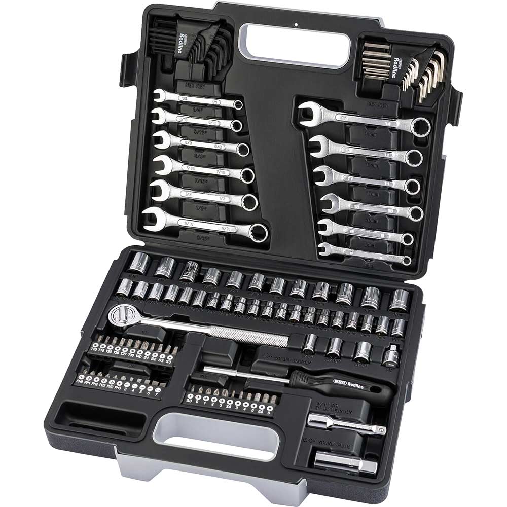 Redline 107 Piece DIY Mechanics Tool Kit | Hand Tool Kits