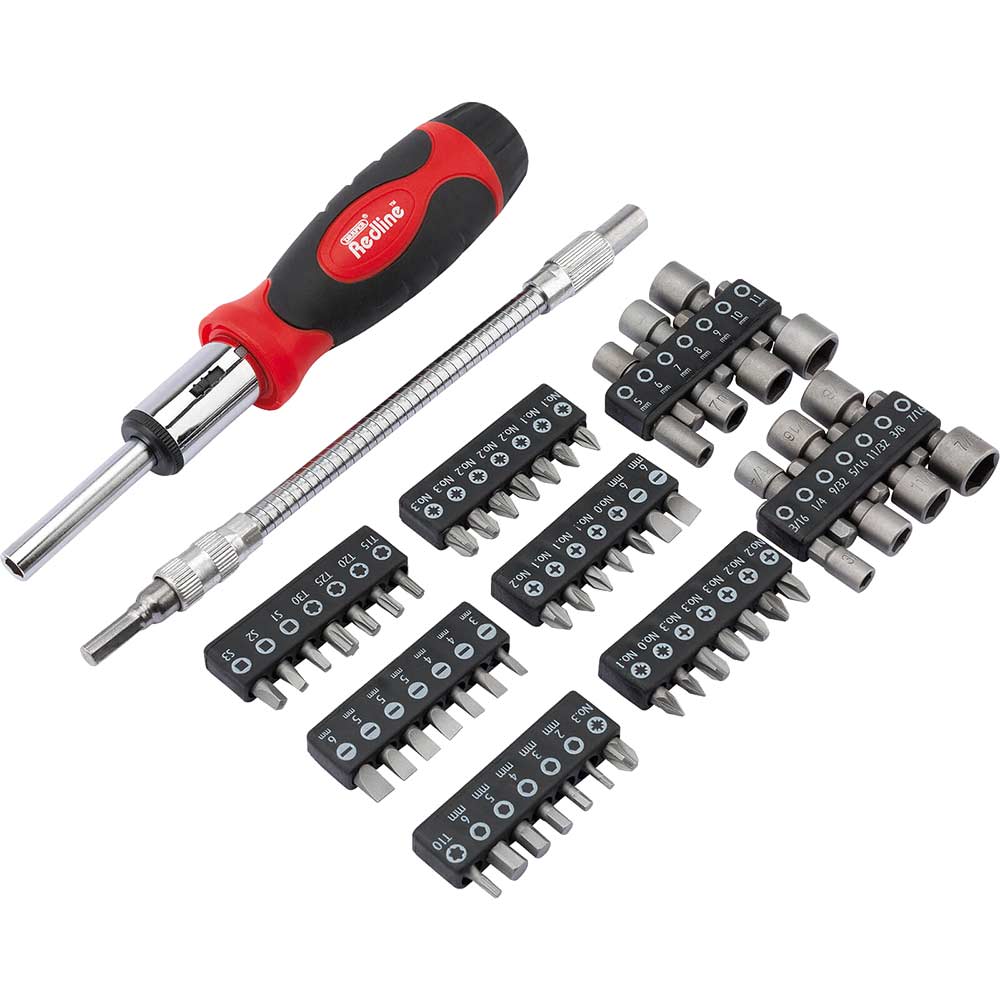 Draper 58 Piece Ratcheting Screwdriver and Bit Set | Ratchet Screwdrivers
