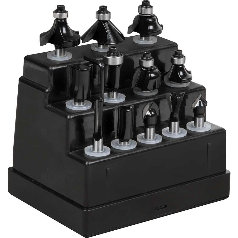 Sealey 12 Piece 1/4" Shank Router Bit Set | Router Cutter Sets