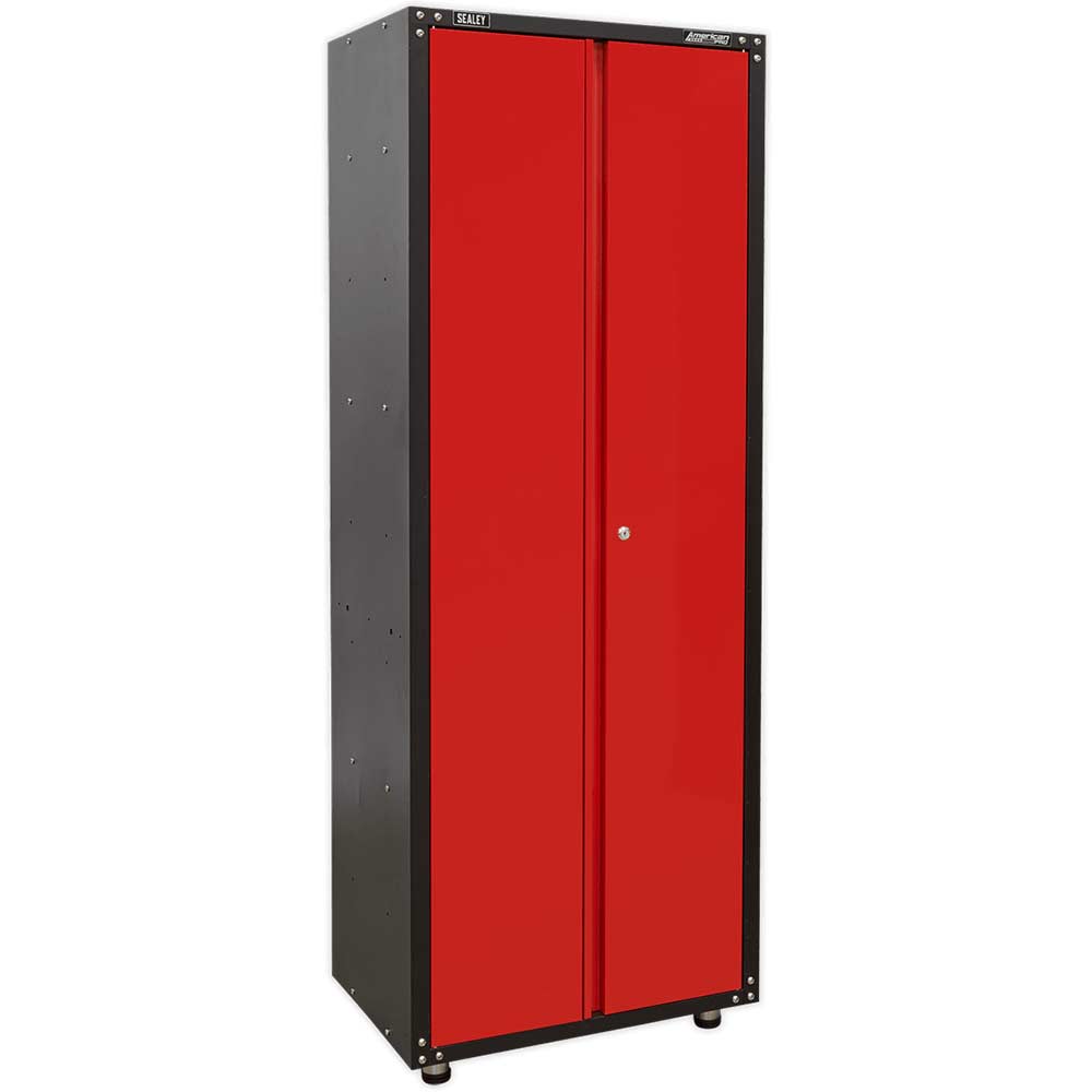 Sealey American Pro Modular 2 Door Full Height Cabinet - Black / Red ...