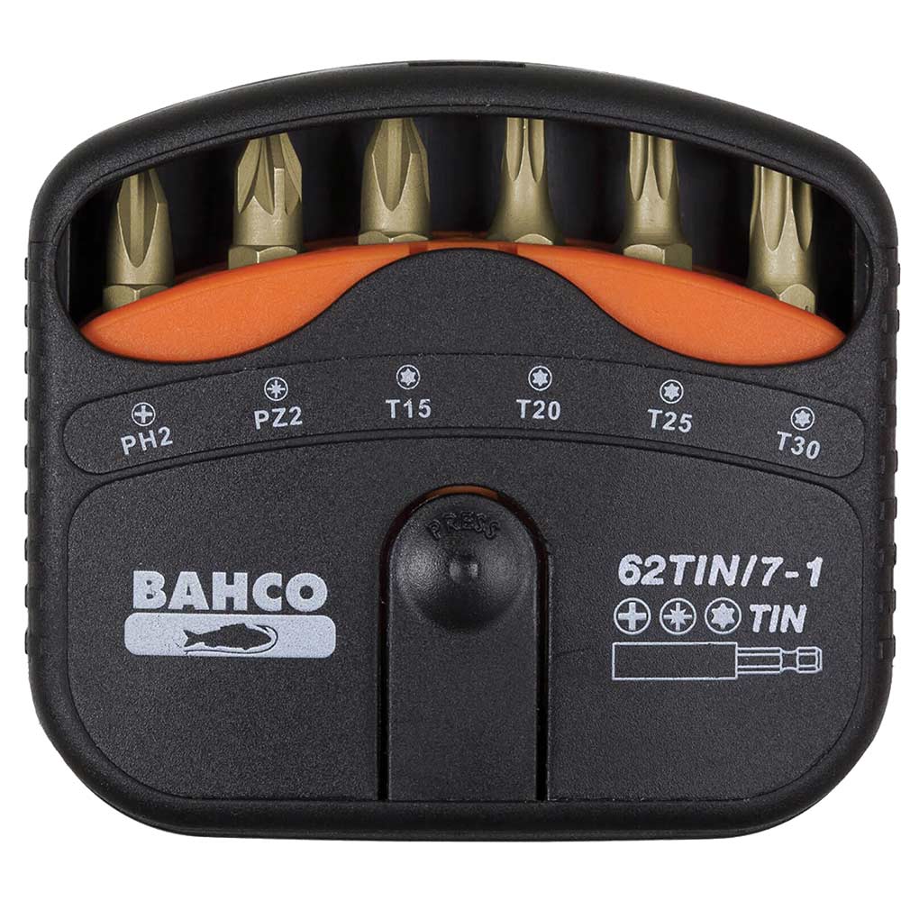 Bahco 7 Piece TIN Screwdriver Bit Set | Screwdriver Bits