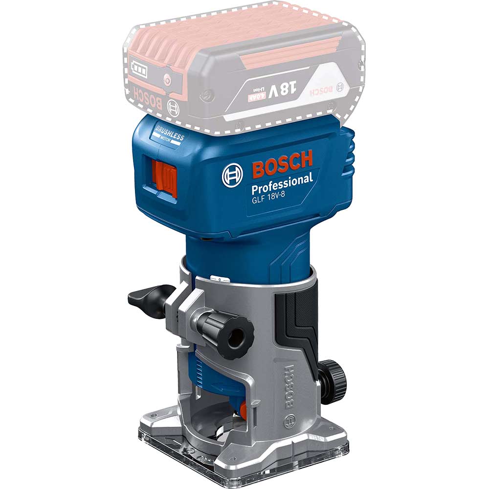 Bosch GLF 18V-8 18v Cordless Brushless 1/4" Trim Router | Laminate ...