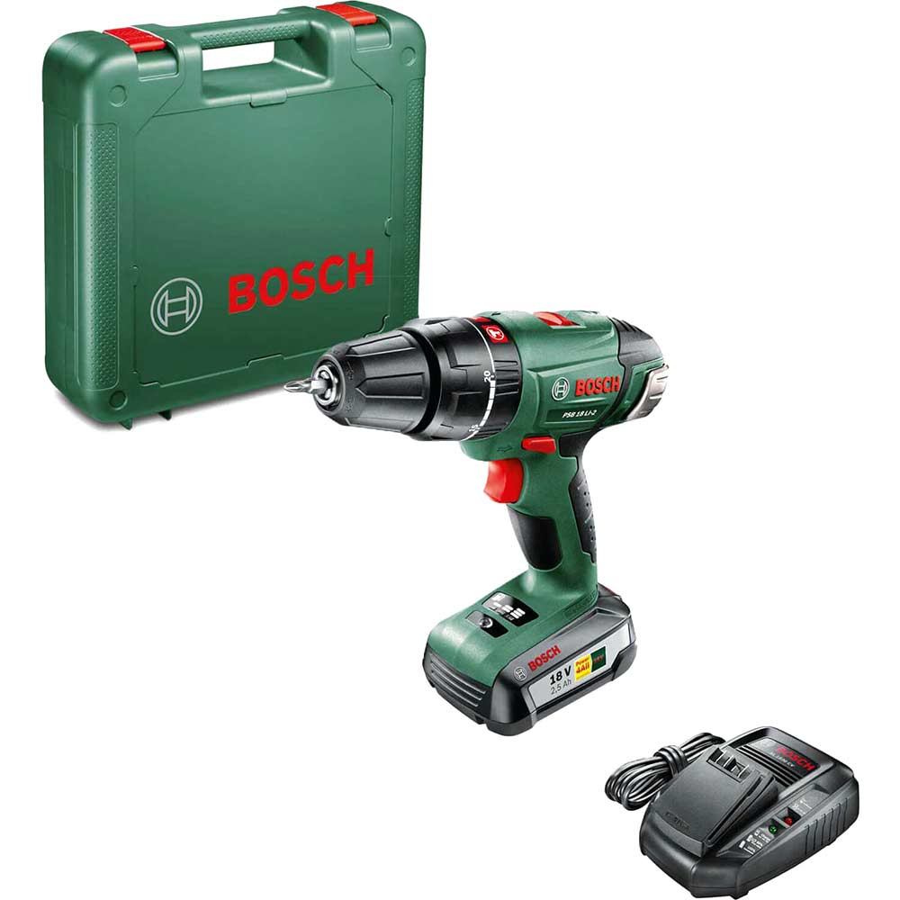 Bosch EASYIMPACT 12v Cordless Combi Drill 2 x 2ah Li-ion Charger Bag