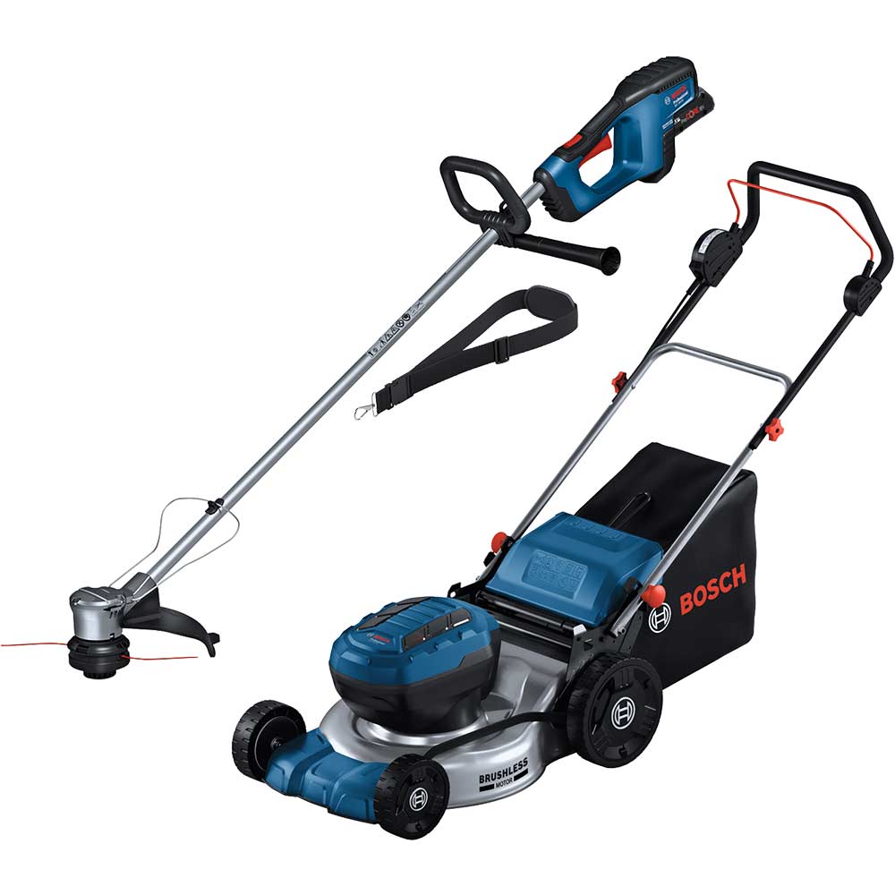 Bosch Professional 18v Cordless Brushless Rotary Lawnmower and Grass ...