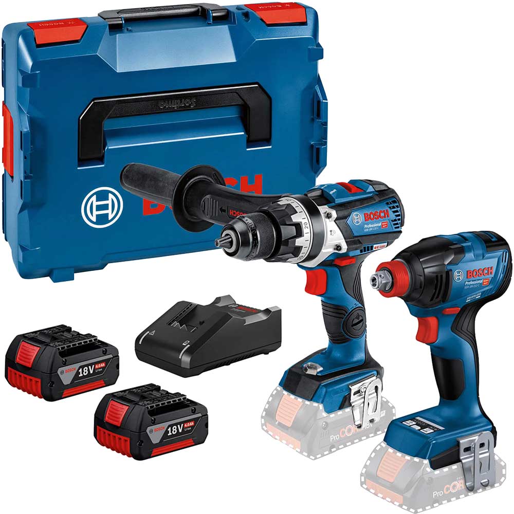 Bosch 18v Cordless Brushless Combi Drill and Impact Driver Kit | Power ...