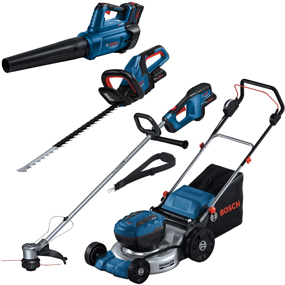 Bosch Professional 4 Piece 18v Cordless Brushless Garden Tool Kit ...