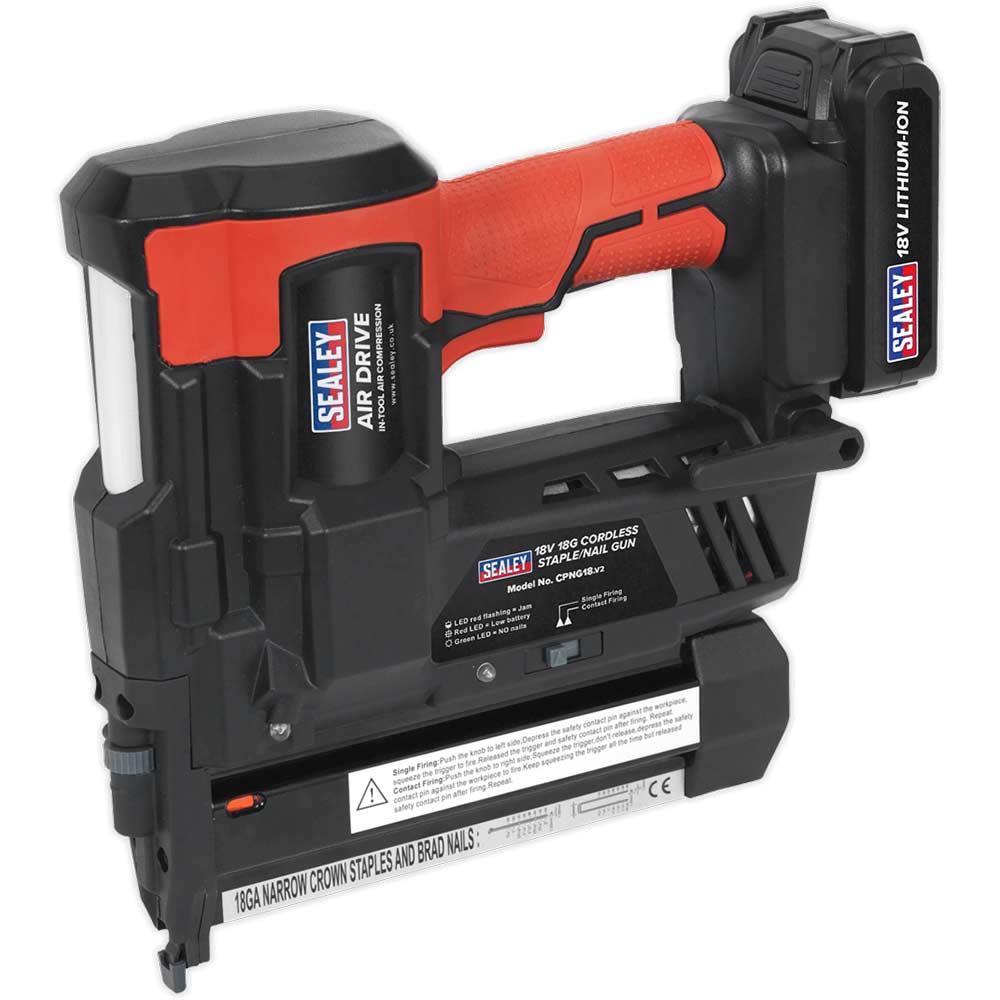 Sealey CPNG18 18v Cordless Nail Staple Gun | Nail Guns