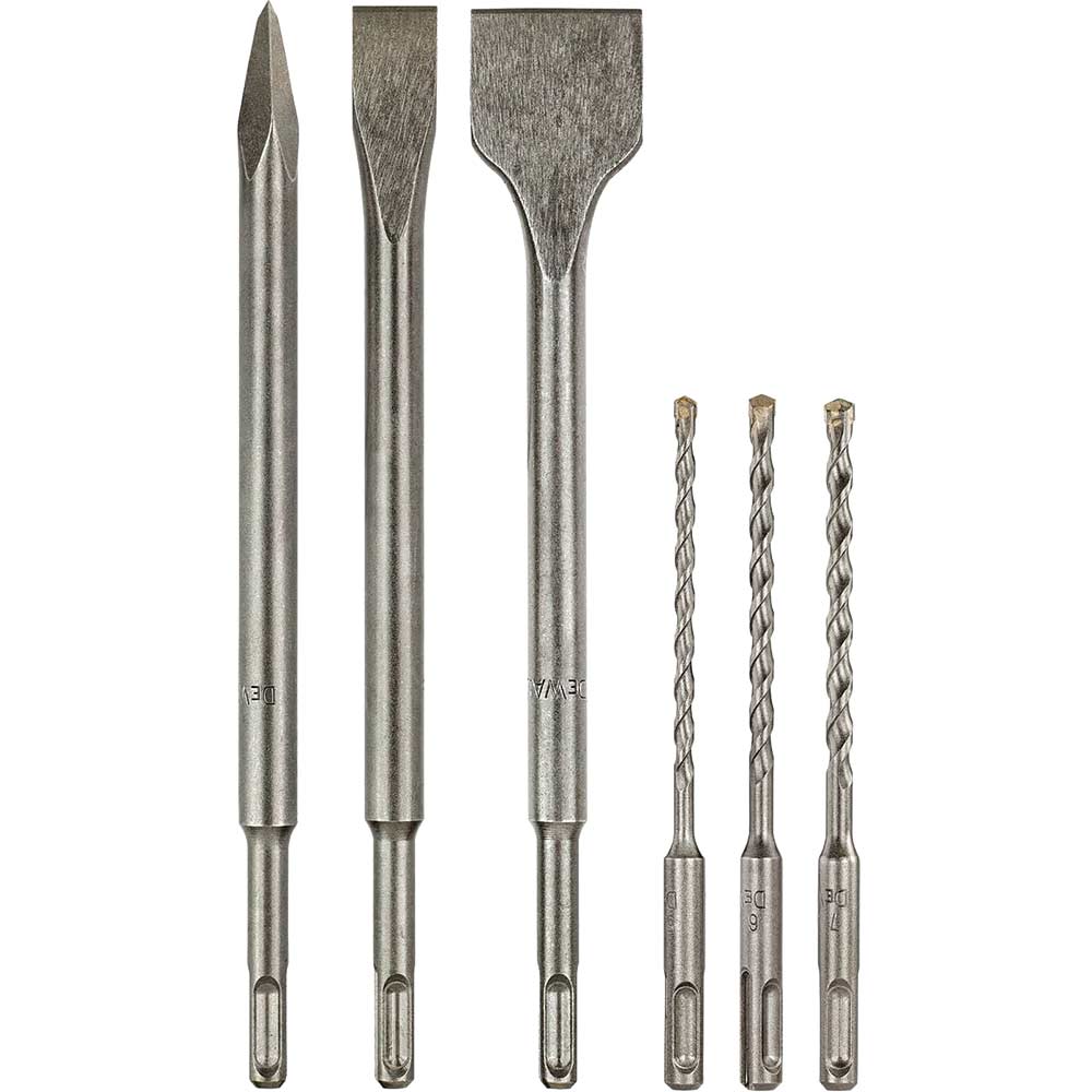 DeWalt 6 Piece SDS Plus Chisel and Bit Set | SDS Plus Drill Bits