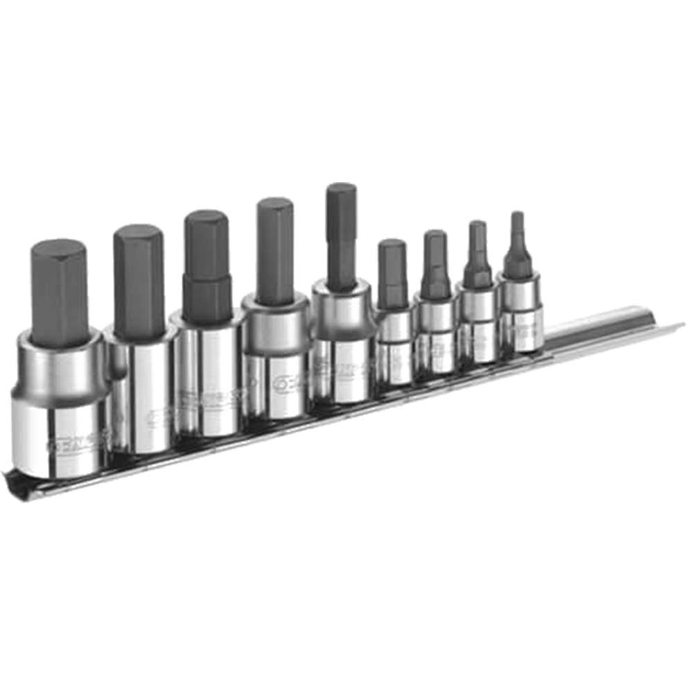 Expert by Facom 9 Piece 1/4" and 3/8" Drive Hex Socket Bit Set Metric ...