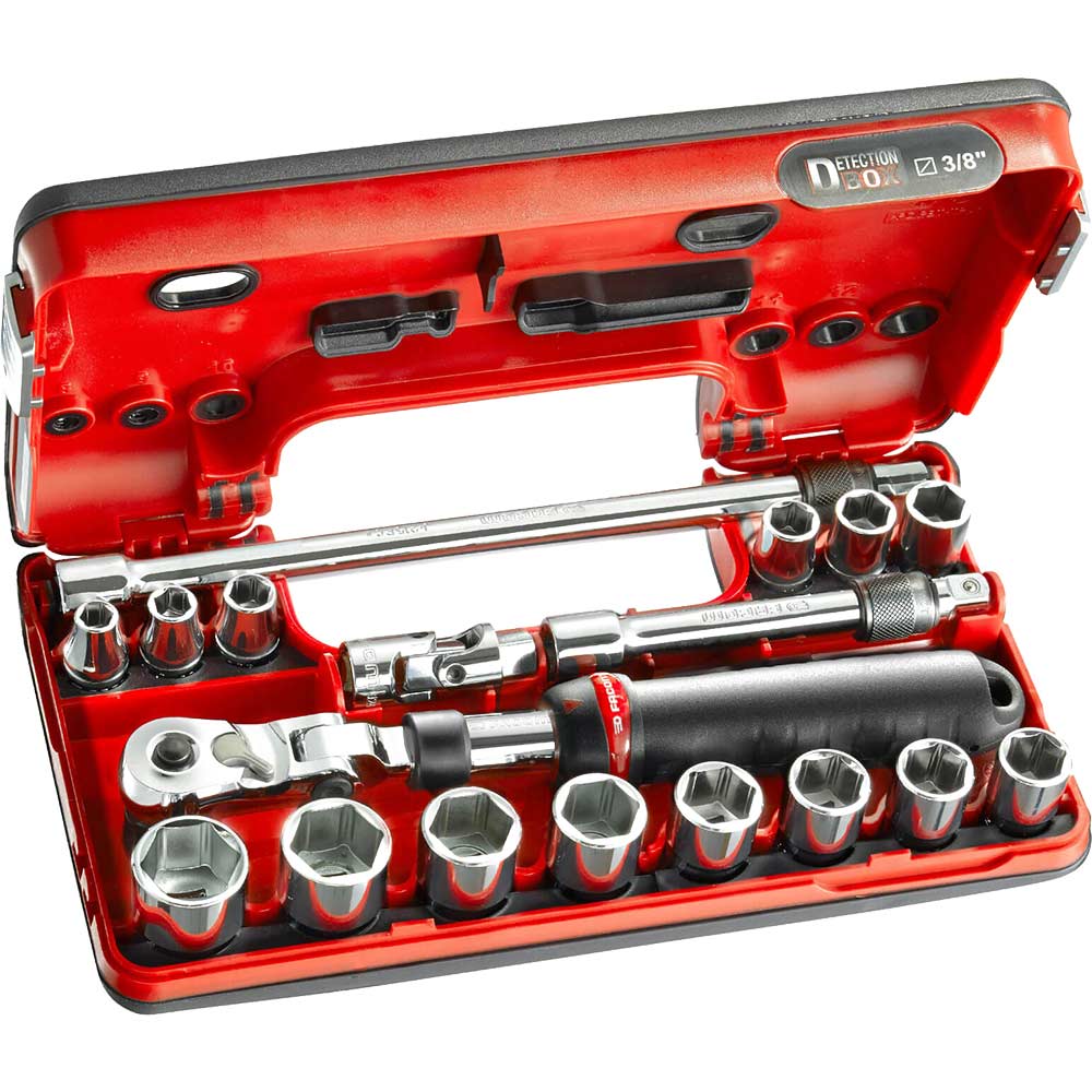 Facom 18 Piece 3/8" Drive Hex Socket Set Metric in Detection Box ...