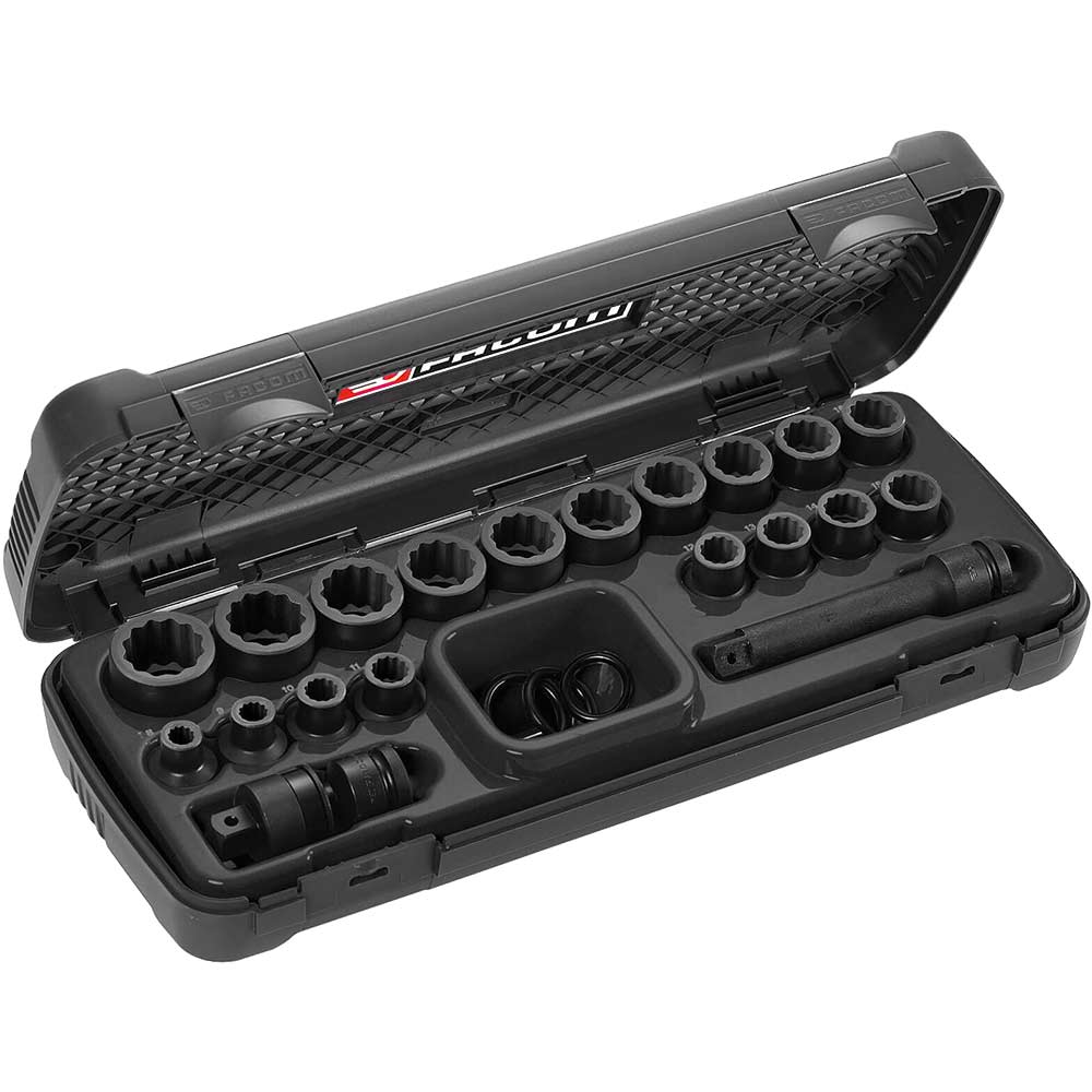 Facom 21 Piece 1/2" Drive Bi Hex Impact Socket Set Metric | Socket Sets