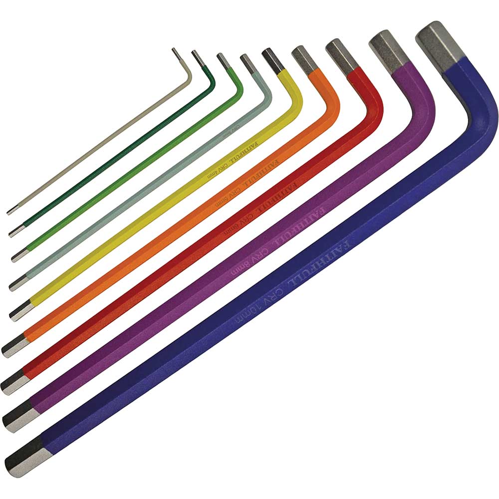 Faithfull 9 Piece Colour Long Hexagon Allen Key Set Metric | Hex & Torx ...