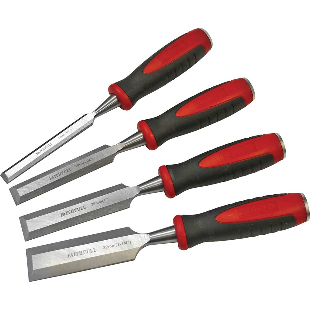 Faithfull 4 Piece Bevel Edge Wood Chisel Set | Chisel Sets