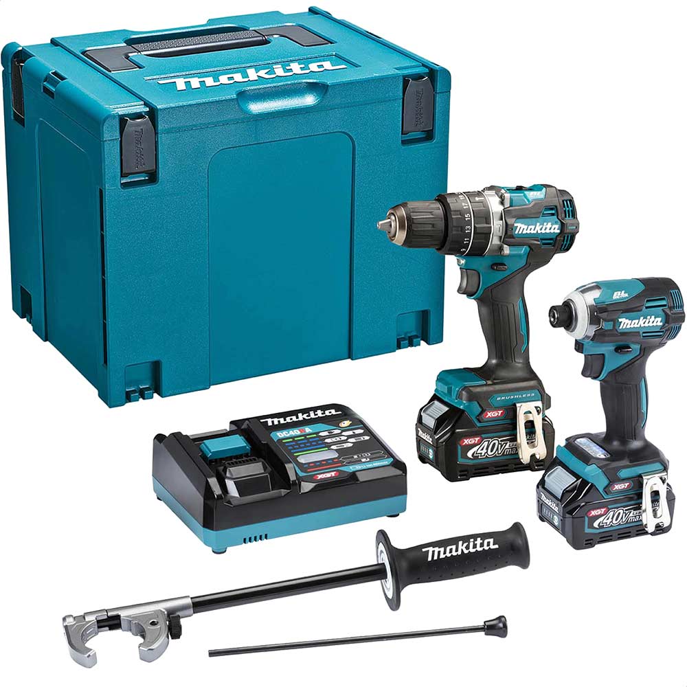 Makita DK0172G202 40v Max XGT Cordless Brushless Combi Drill and Impact ...