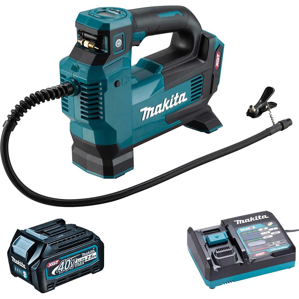 Makita MP001G 40v Max XGT Cordless Inflator 1 x 2.5ah Li-ion Charger No ... Makita MP001G 40v Max XGT Cordless Inflator 1 x 2.5ah Li-ion Charger No ...