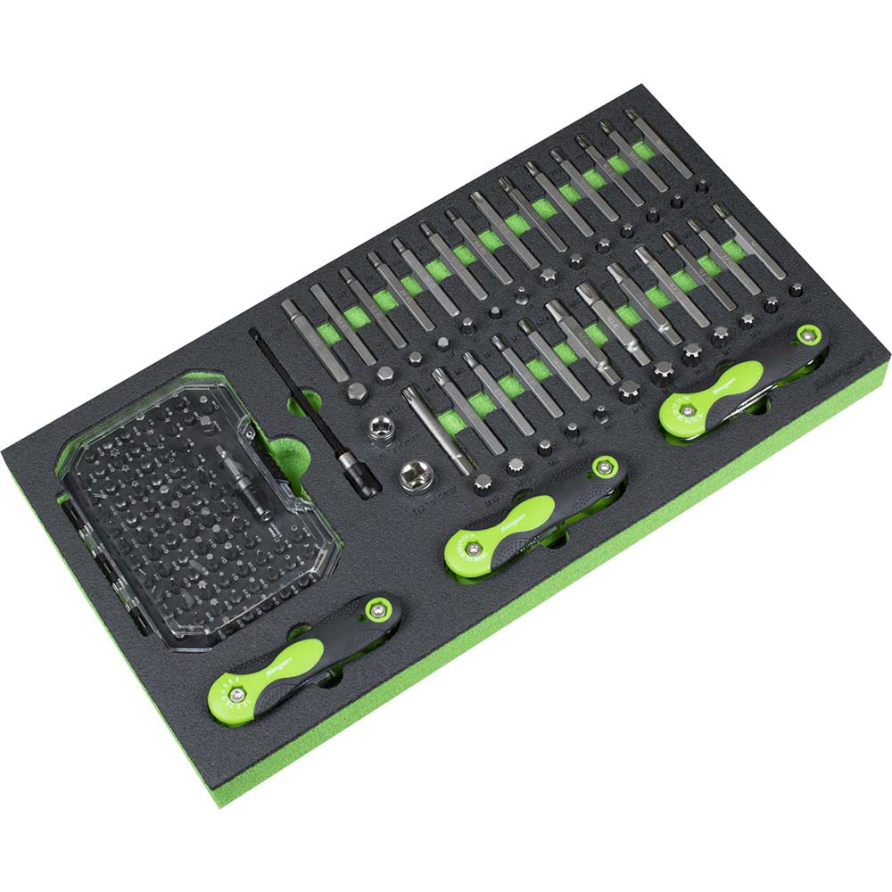 Siegen 170 Piece Folding Keys and Screwdriver Bit set in Module Tray ...