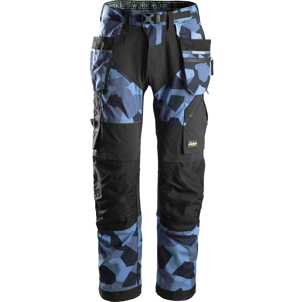 Snickers 6902 Flexiwork Trousers with Holster Pockets Navy Camougalge 34 30