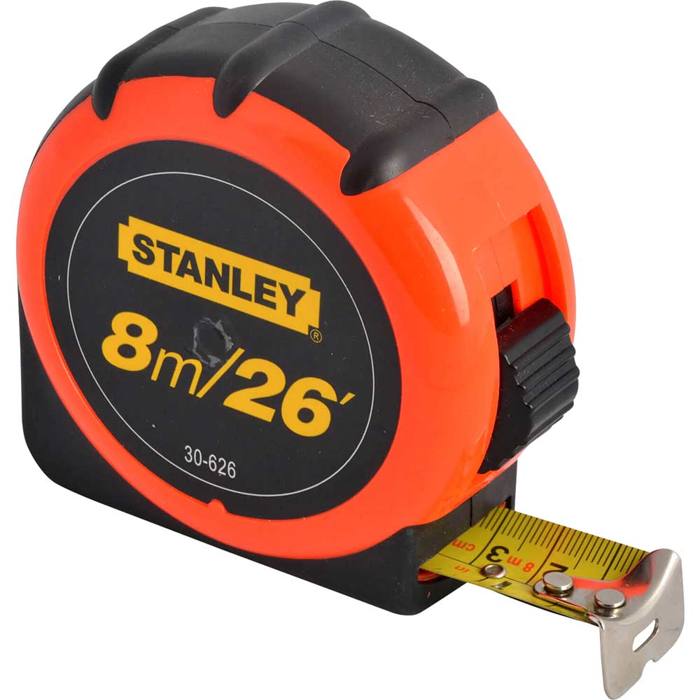 Stanley High Grip Tape Measure Imperial Metric 26ft 8m 28mm