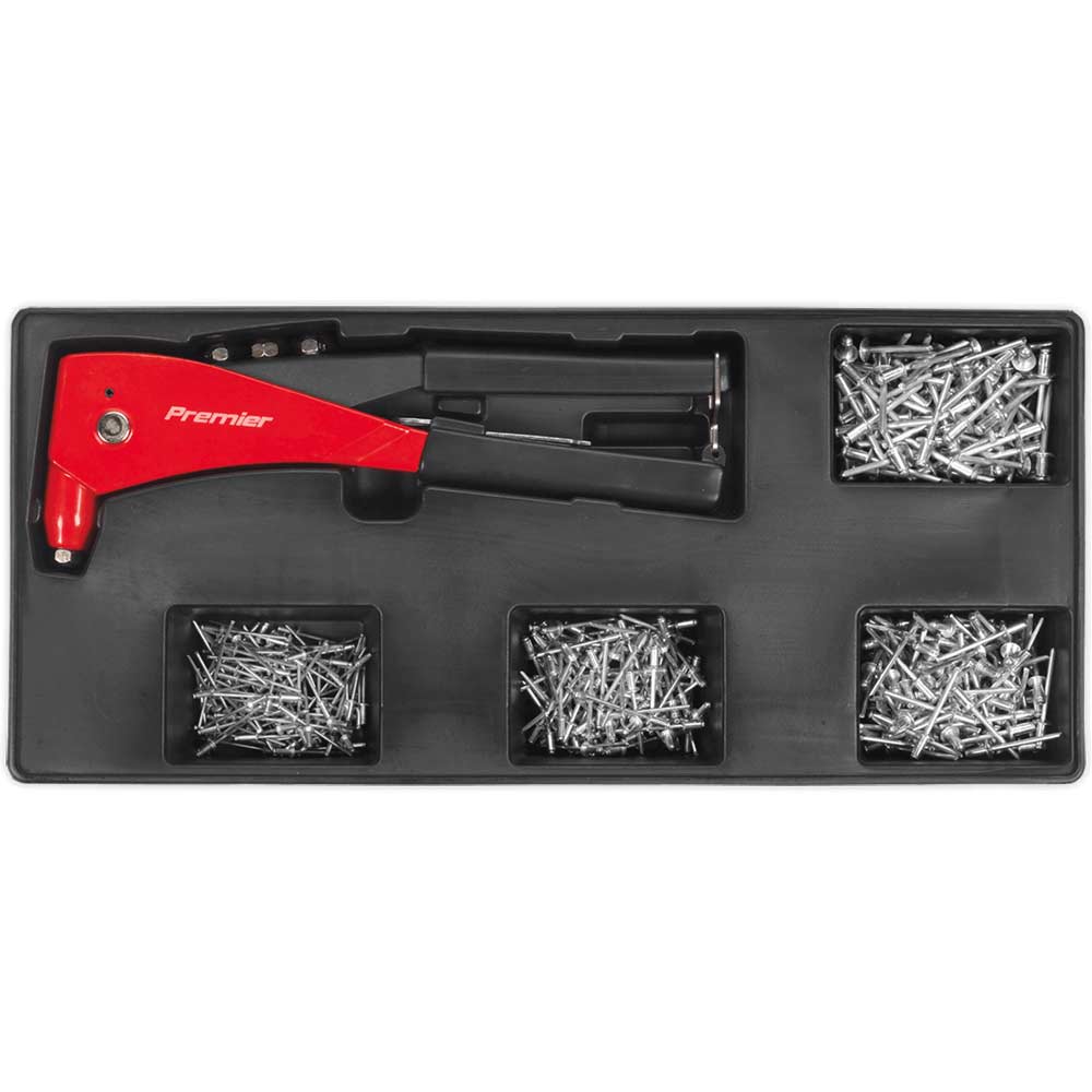 Sealey Riveter and Assorted Rivets Set in Module Tray | Module Tool Kits