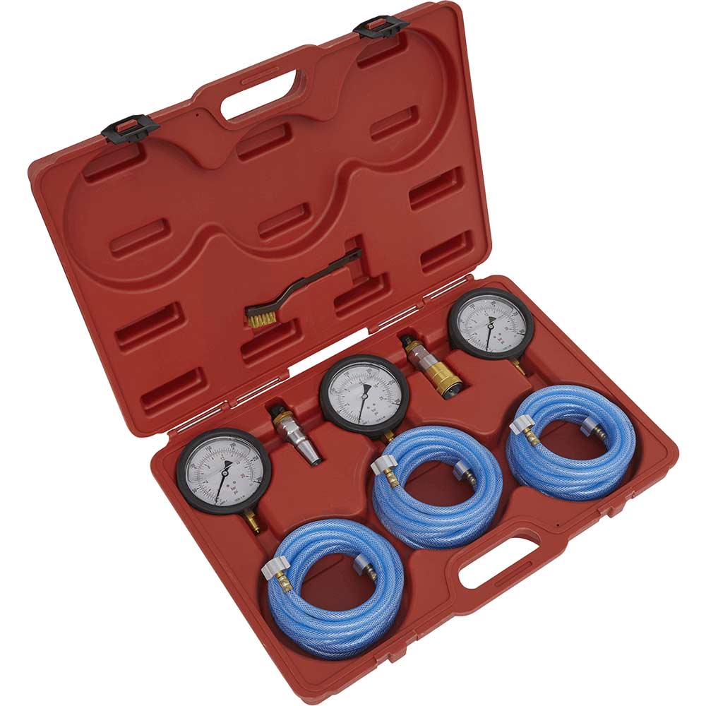 Sealey 3 Piece HGV / LGV Air Brake Test Pressure Gauge Set | Brake ...