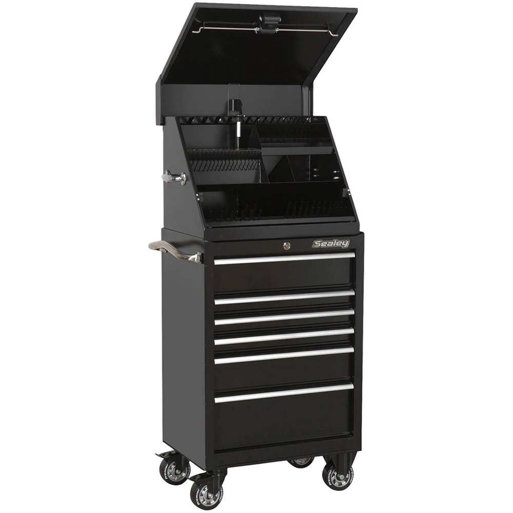 Sealey Premier Heavy Duty 6 Drawer Roller Cabinet and Wedge Tool Chest ...